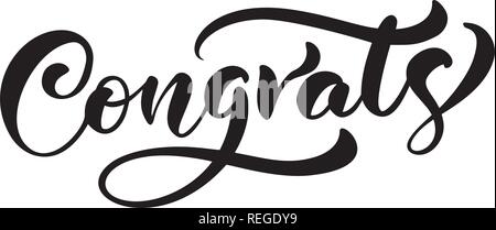 Congratulations Hand drawn text. Trendy hand lettering quote, fashion ...