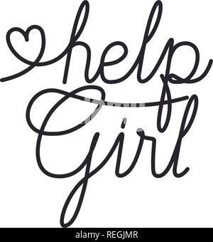 Help lettering sign, Motivational message, calligraphic text. Vector ...