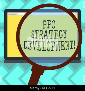 Text sign showing Ppc Strategy Development. Conceptual photo To develop ...
