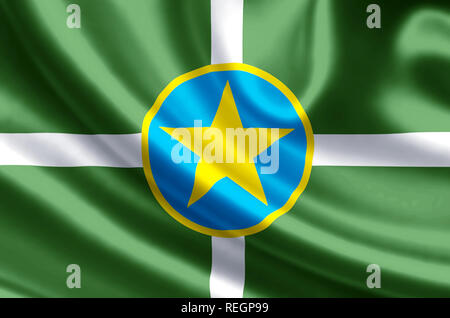 Jackson Mississippi waving and closeup flag illustration. Perfect for ...