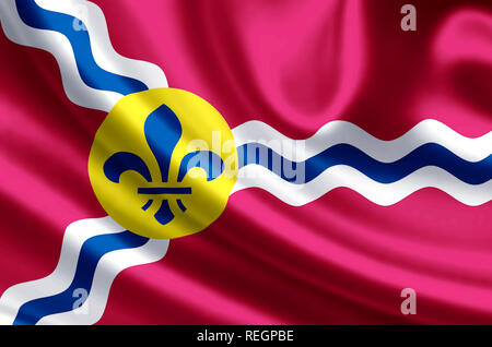 St. Louis Missouri waving and closeup flag illustration. Perfect for ...