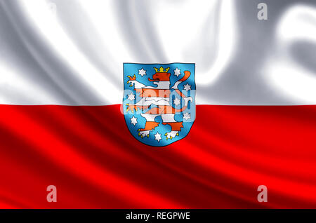 Thuringia waving and closeup flag illustration. Perfect for background ...