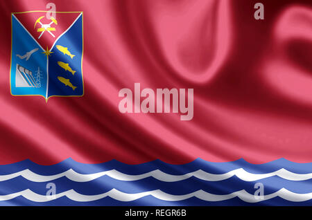 Magadan waving and closeup flag illustration. Perfect for background or ...