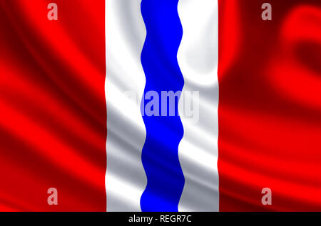 Omsk waving and closeup flag illustration. Perfect for background or ...
