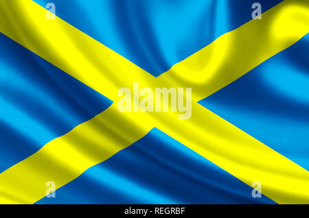 Saint Alban Cross waving and closeup flag illustration. Perfect for ...