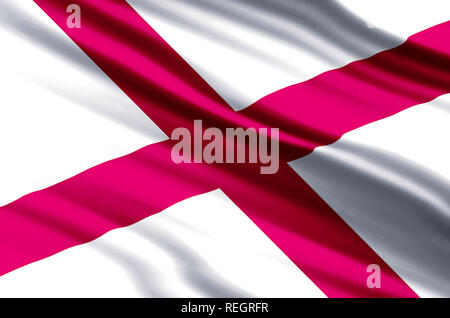 Alabama waving and closeup flag illustration. Perfect for background or ...