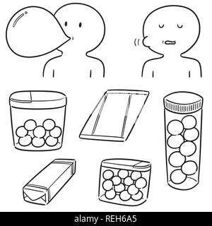 Pack of chewing gum, doodle style flat vector outline illustration for ...