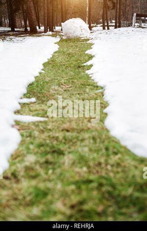 snow slope with falling balls of snow Stock Photo - Alamy