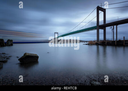 Suspension bridge at Gothenburg Connecting main land to Industrial area ...