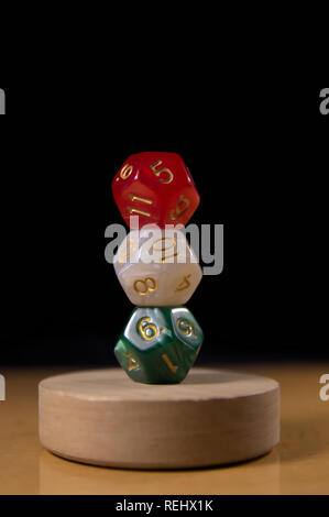 White game dices on orange background Stock Photo - Alamy