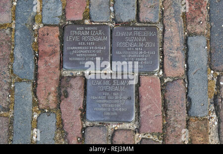 Stolperstein brass plaque in the pavement remembering Jewish victim of ...