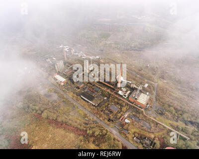 An aerial view of the Cwm Coking Works, Beddau, South Wales Stock Photo ...