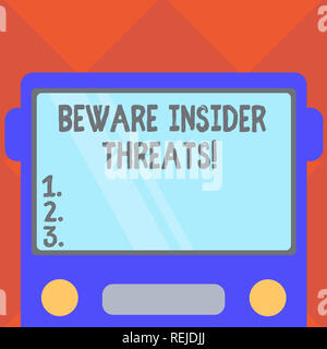 Handwriting text writing Insider Threat. Conceptual photo security ...