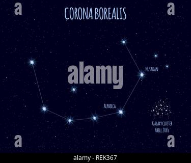 Constellation Corona Borealis, Northern Crown Stock Vector Image & Art ...