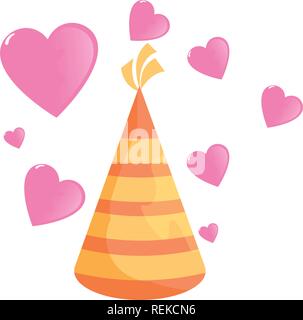 Valentines day party hat icon. Outline Valentines day party hat vector ...