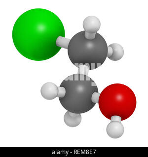 Ethylene chlorohydrin molecule. Side product formed during ethylene ...