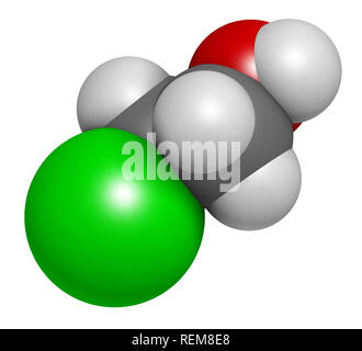 Ethylene chlorohydrin molecule. Side product formed during ethylene ...