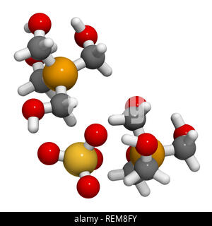tetrakis(hydroxymethyl)phosphonium sulfate (THPS) biocide molecule ...