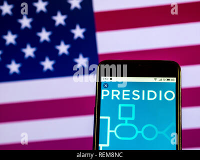 Presidio Networked Solutions LLC Company logo seen displayed on a smart ...