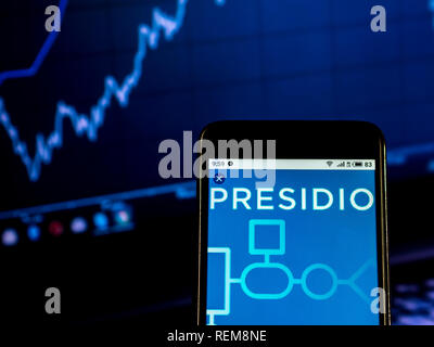 Presidio Networked Solutions LLC Company logo seen displayed on a smart ...