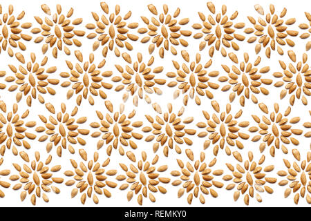 Pattern of Nuts - peeled almonds Badam on a white background in the ...