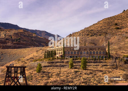 Douglas Mansion at Jerome State Historic Park, over copper mine ...