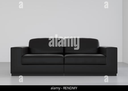 3D rendering of a gray comfortable sofa isolated on a white background ...