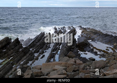 The coastline near La Marte on the Gaspé Peninsula of Quebec, Canada ...
