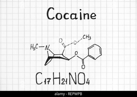 Cocaine. Chemical formula, molecular structure. 3D rendering Stock ...