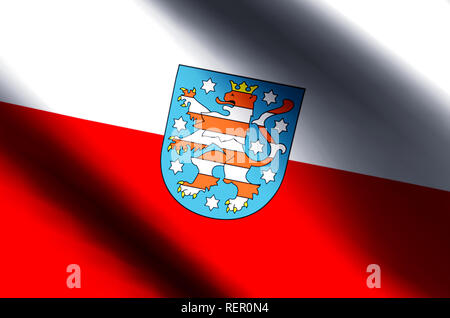 Thuringia stylish waving and closeup flag illustration. Perfect for ...