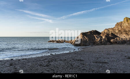 Rapparee Cove near Ilfracombe in North Devon, England, UK, looking at ...