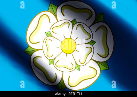 Yorkshire stylish waving and closeup flag illustration. Perfect for ...
