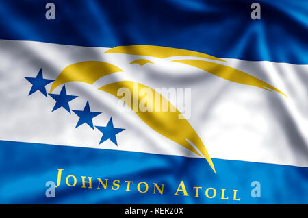 Johnston Atoll stylish waving and closeup flag illustration. Perfect ...