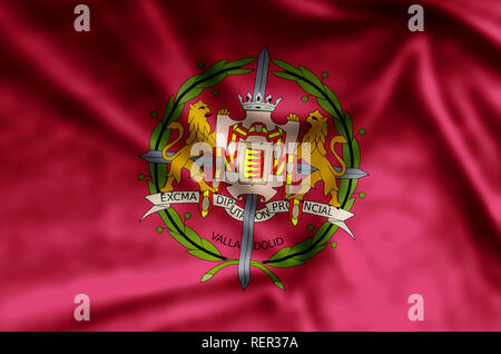 Valladolid waving and closeup flag illustration. Perfect for background ...