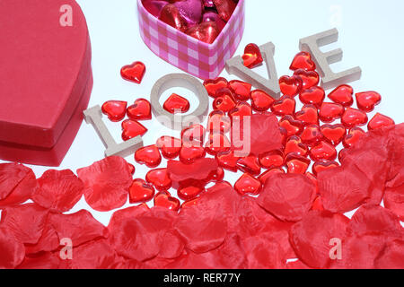 Valentines day and love concept. Pink carnation flower in vase on white ...