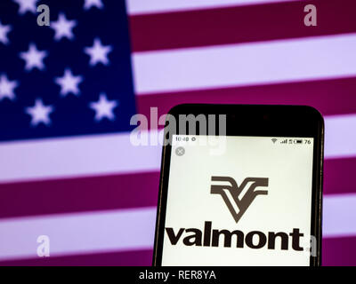 Valmont Industries Manufacturing company logo seen displayed on a smart ...