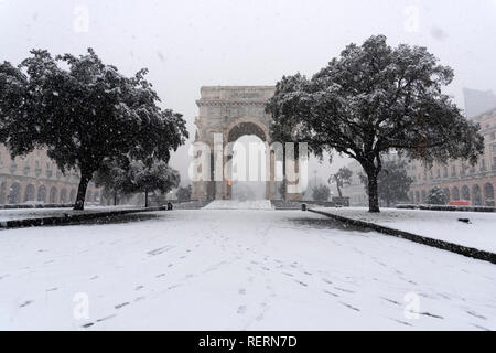 Snow in Italy GENOA, ITALY - JANUARY 23: A view of Boccadasse, an ...