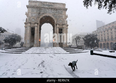 Snow in Italy GENOA, ITALY - JANUARY 23: A view of Boccadasse, an ...