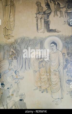 Buddha mural by Japanese artist kosetsu nosui inside Mula Gandhaduti ...