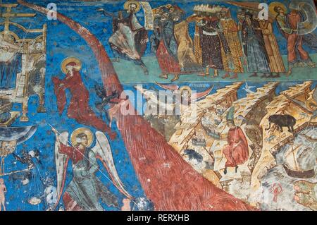 Exterior fresco with scene of the Last Judgement, frescoes, fresco ...