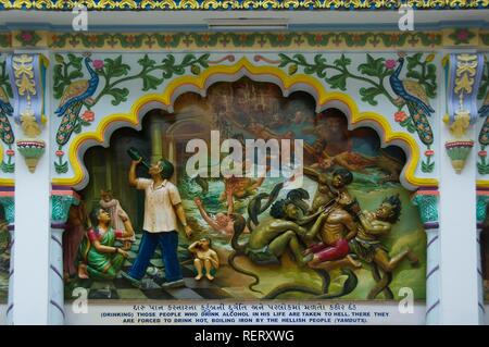 Mural, Shri Swaminarayan Mandir, Hindu Temple, Mombasa, Kenya Stock ...