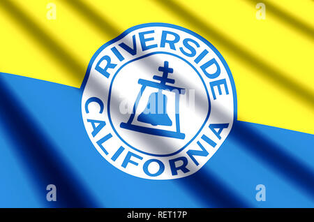 Riverside California waving and closeup flag illustration. Perfect for ...