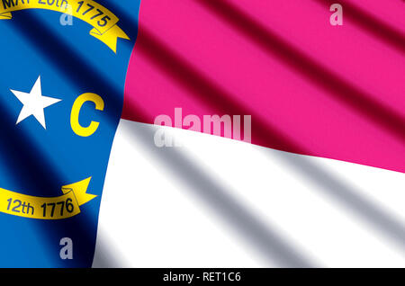 North Carolina waving and closeup flag illustration. Perfect for ...