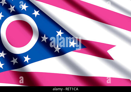 Ohio waving and closeup flag illustration. Perfect for background or ...
