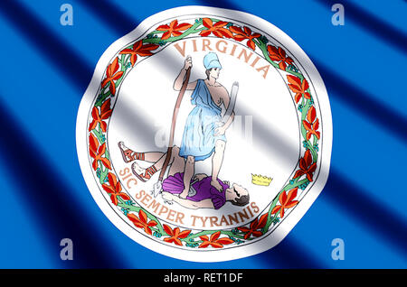 Virginia waving and closeup flag illustration. Perfect for background ...