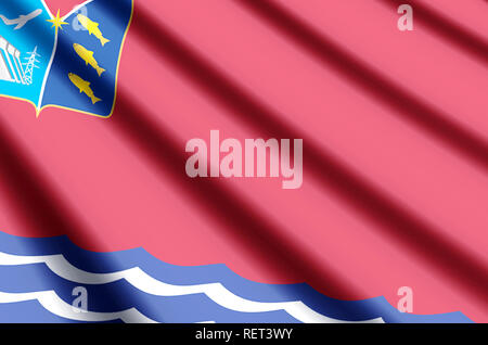 Magadan waving and closeup flag illustration. Perfect for background or ...