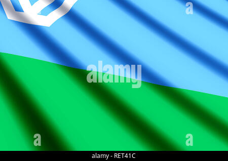 Yugra waving and closeup flag illustration. Perfect for background or ...