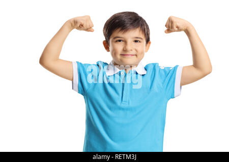 Little boy showing muscles Stock Photo - Alamy