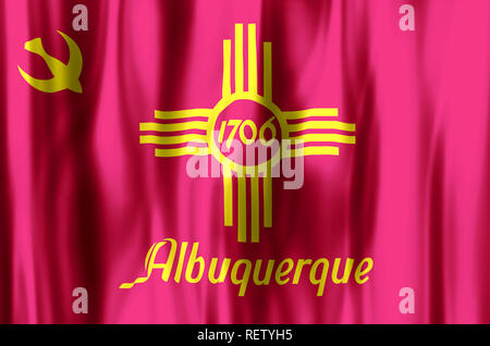 Albuquerque New Mexico stylish waving and closeup flag illustration ...