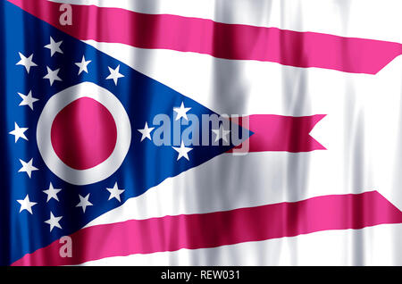 Ohio stylish waving and closeup flag illustration. Perfect for ...